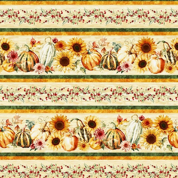Christmas Border Stripe Fabric - Etsy