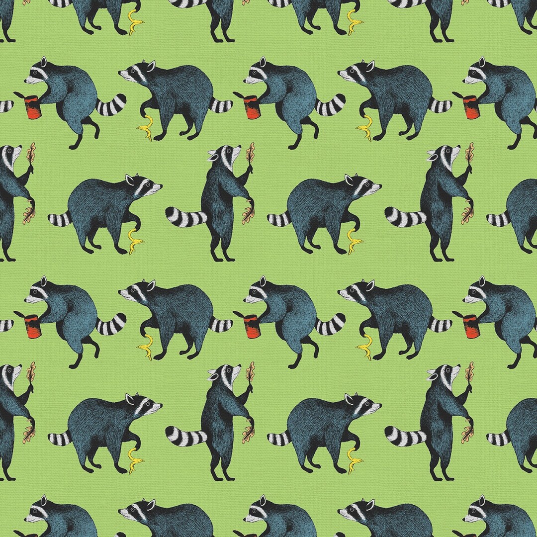 Paintbrush Studio - Raccoon Ruckus - Sneaky Raccoon - Green - Cotton ...