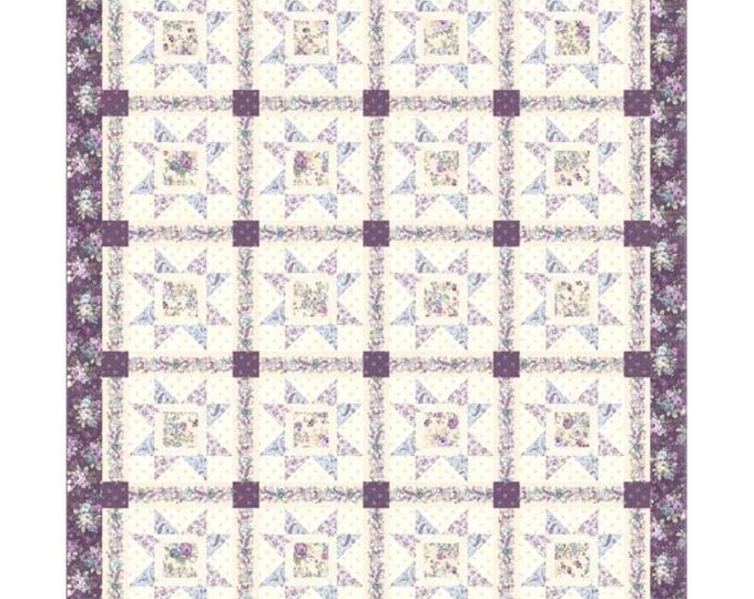 Quilt Kit~twilight Garden~71" X 86" Romantic Floral Soft 2-ply Flannel ...