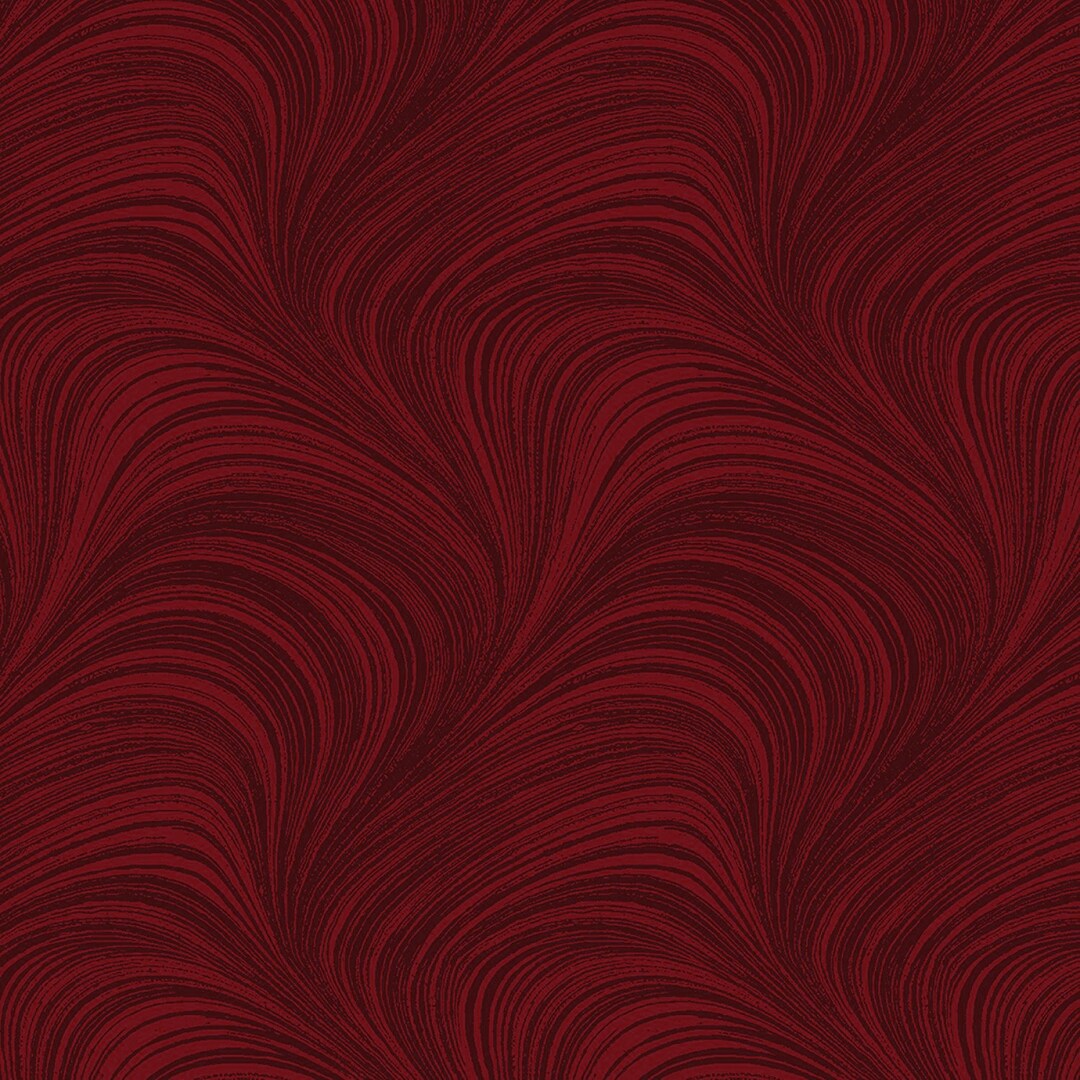 Eob~benartex~wave Texture~waves~dark Red~cotton Fabric by the Yard or ...