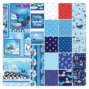 Benartex~arctic Friends~playful Penguins~sky Blue~cotton Fabric by the ...