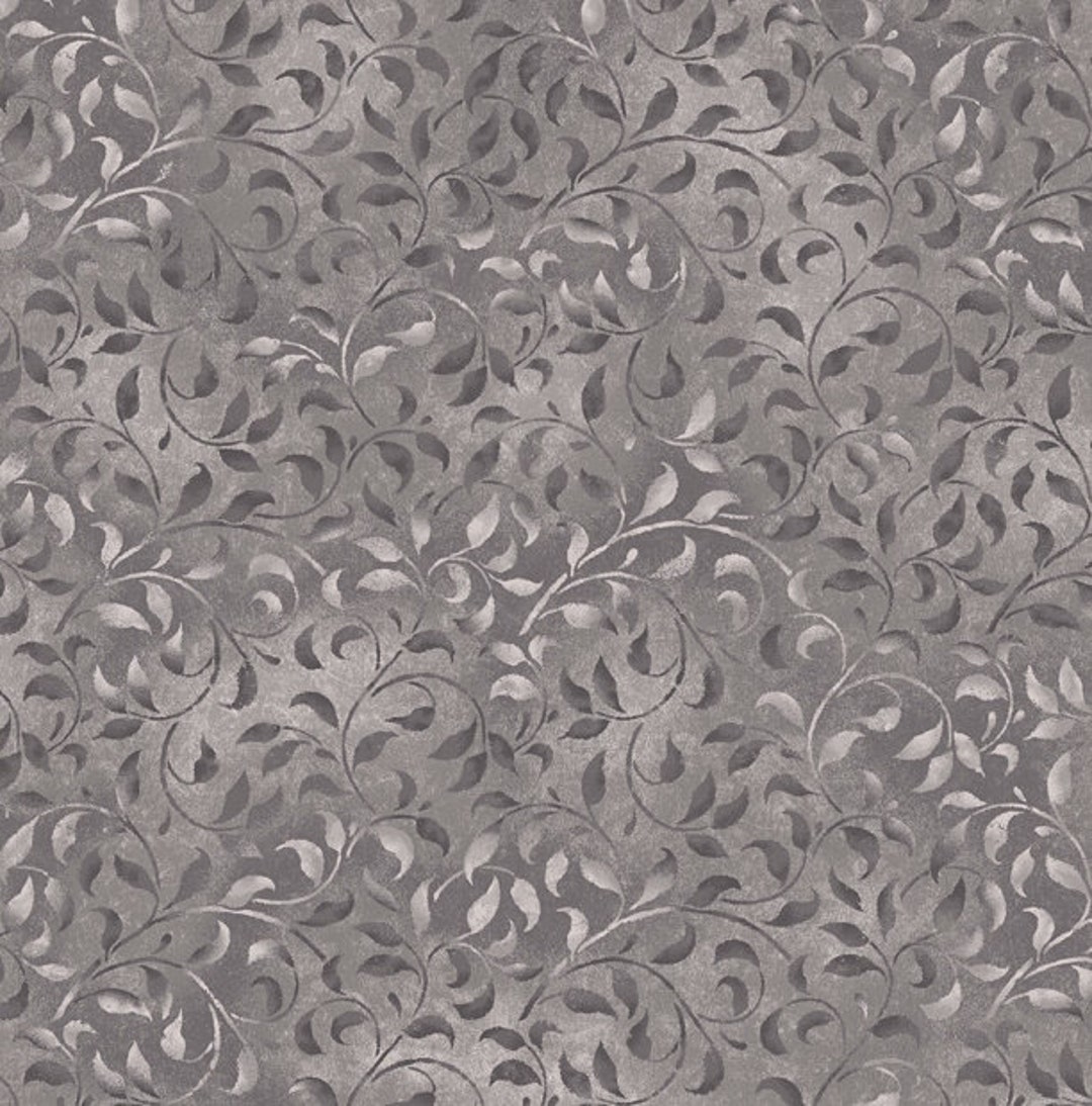 Wilmington Prints Essentials Basics Climbing Vine Pewter Cotton Fabric ...
