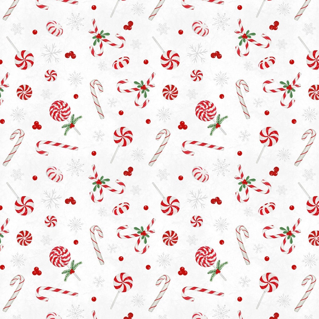 Wilmington Prints Frosty Merry Mints Sweets Toss White - Etsy
