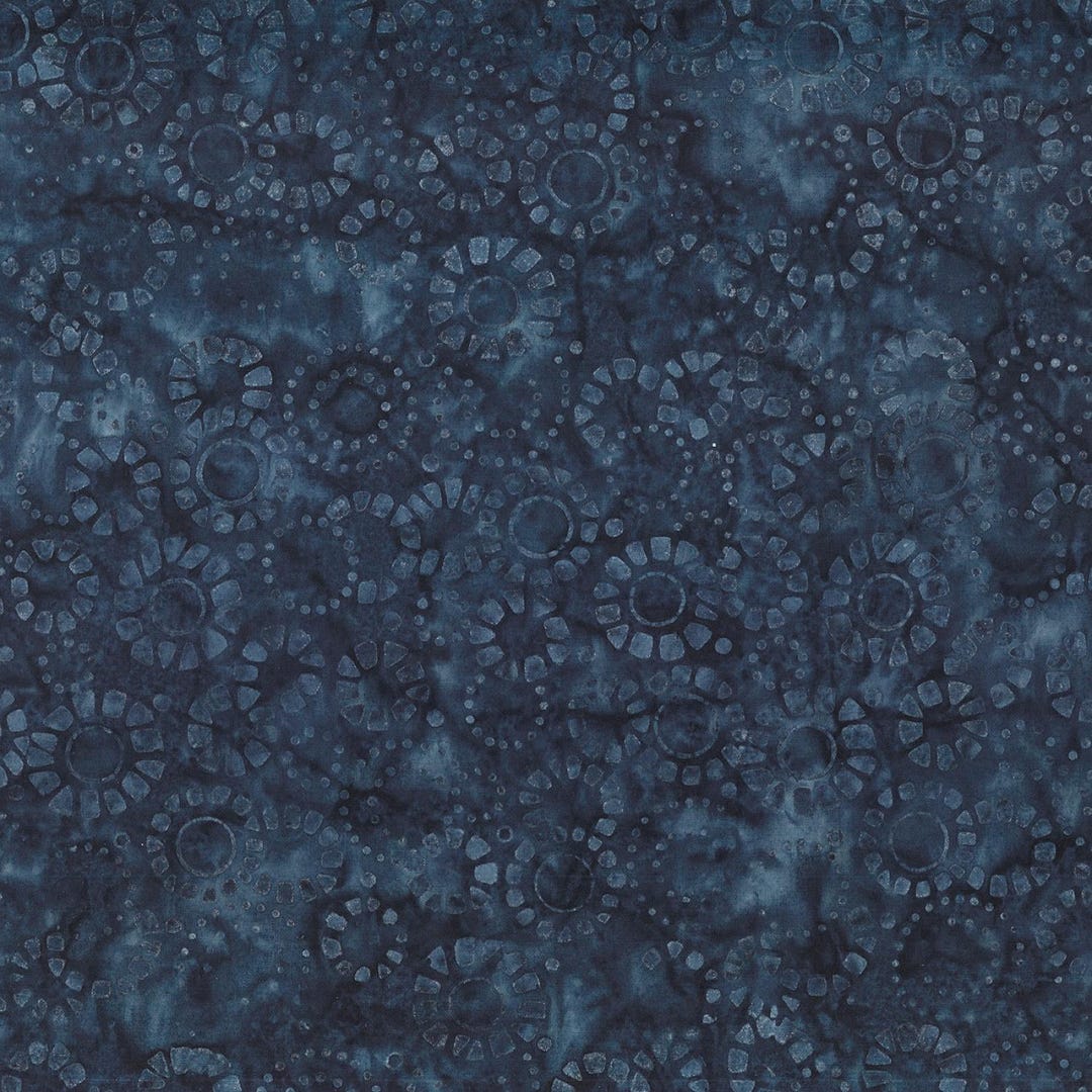 Wilmington Batiks~shoreline~mosaic Circles~navy Blue~cotton Batik ...