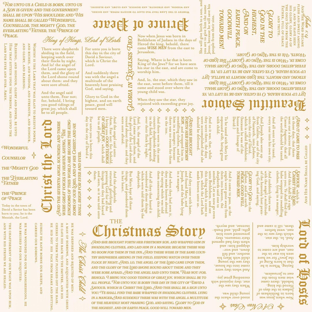 Riley Blake Christmas Wishes Christmas Story Cream Cotton Fabric by the ...