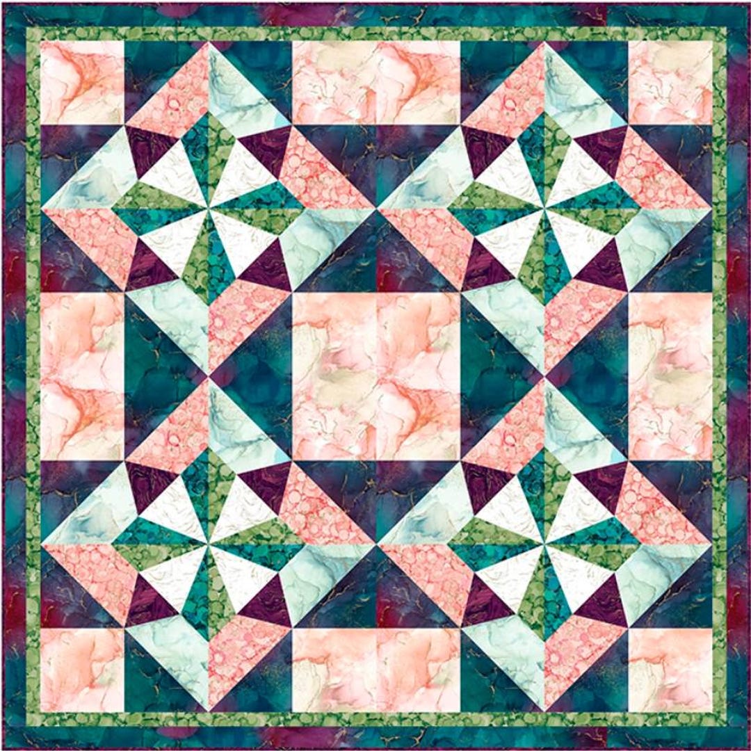 Quilt Kit~julia~53.5" X 53.5" Midas Touch W/ Metallic Gold Accents ...