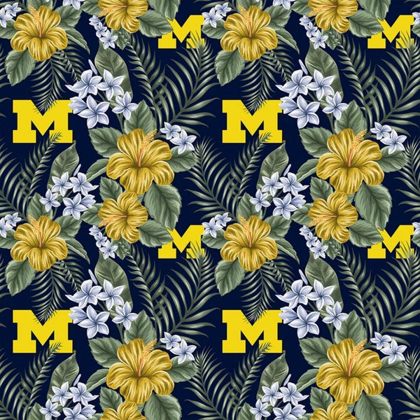 University of Michigan Fabric - Etsy