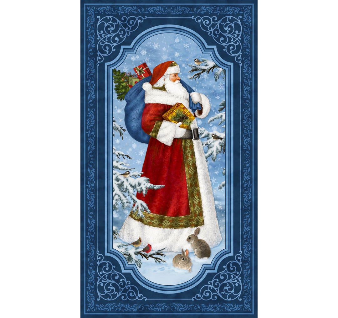 Northcott St Nicholas 24.25" X 43" St Nicholas Panel Digital Dark Blue ...