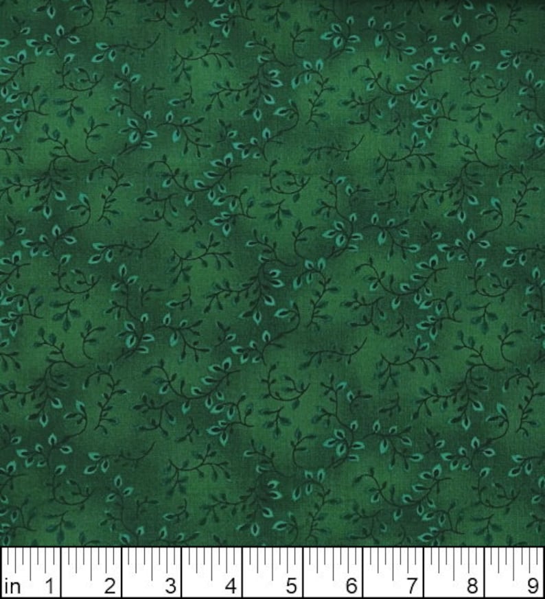 Henry Glass Folio by Color Principle Vines Kelly Cotton Fabric by the ...