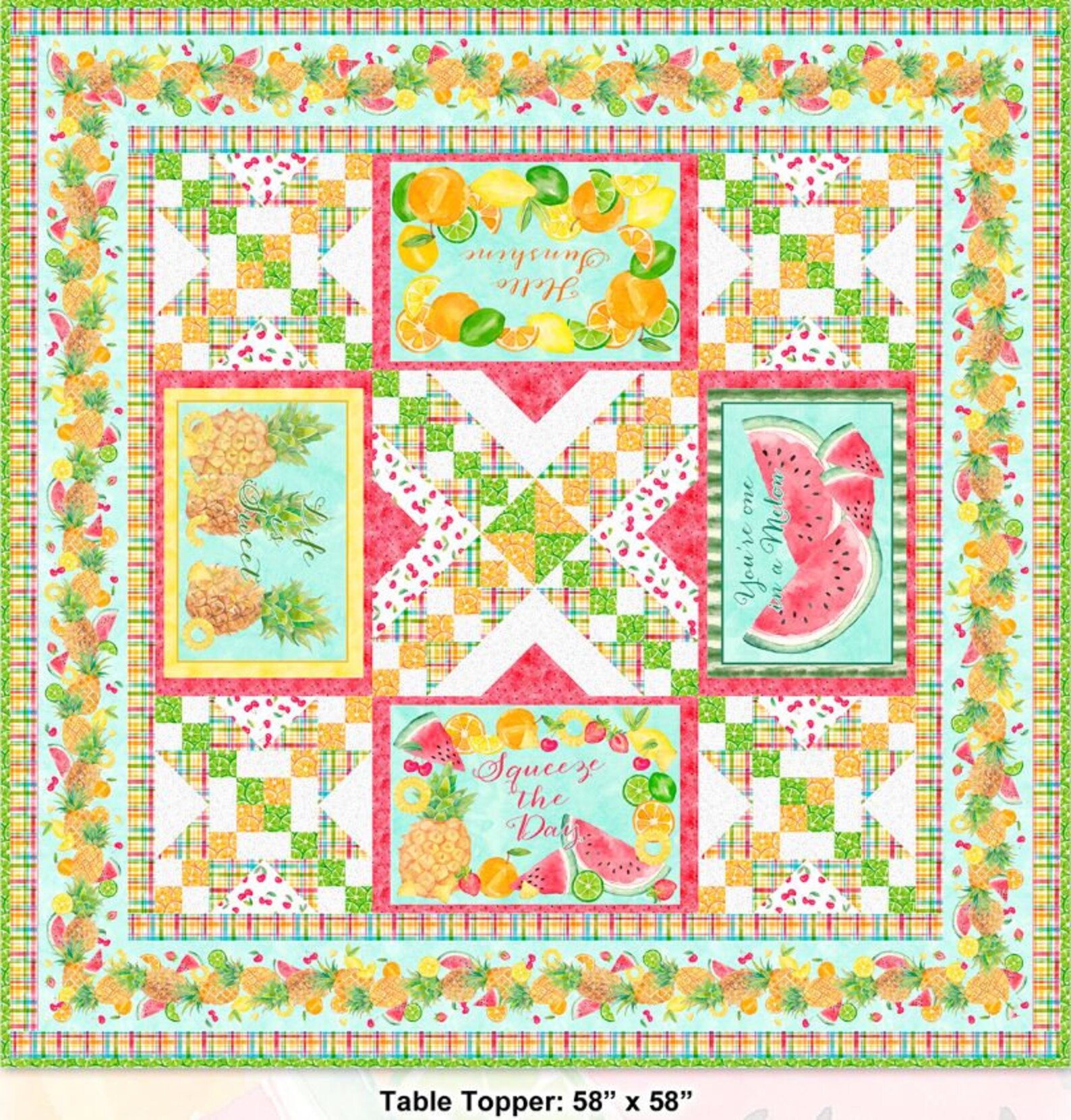 Wilmington Prints Squeeze the Day Cherry White Cotton | Etsy