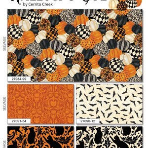 Northcott~hallows Eve~cat Damask~orange/black~cotton Fabric by the Yard ...