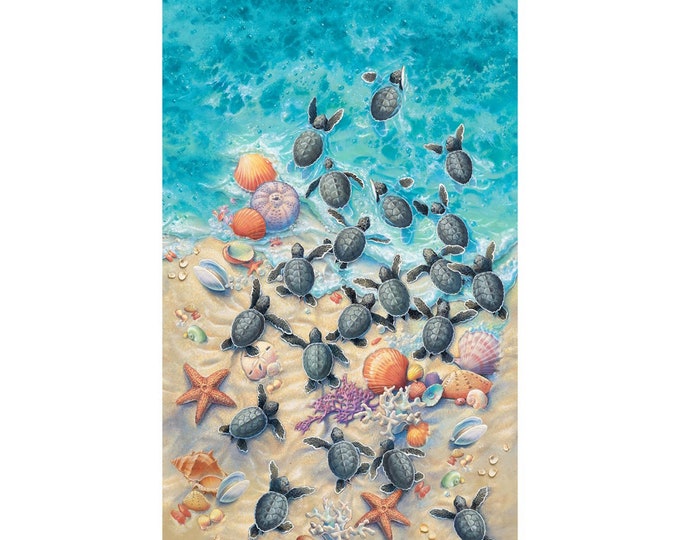 Turtle Odyssey Quilt Top Kit by Quilting Treasures 41 X 48 Ocean Under ...