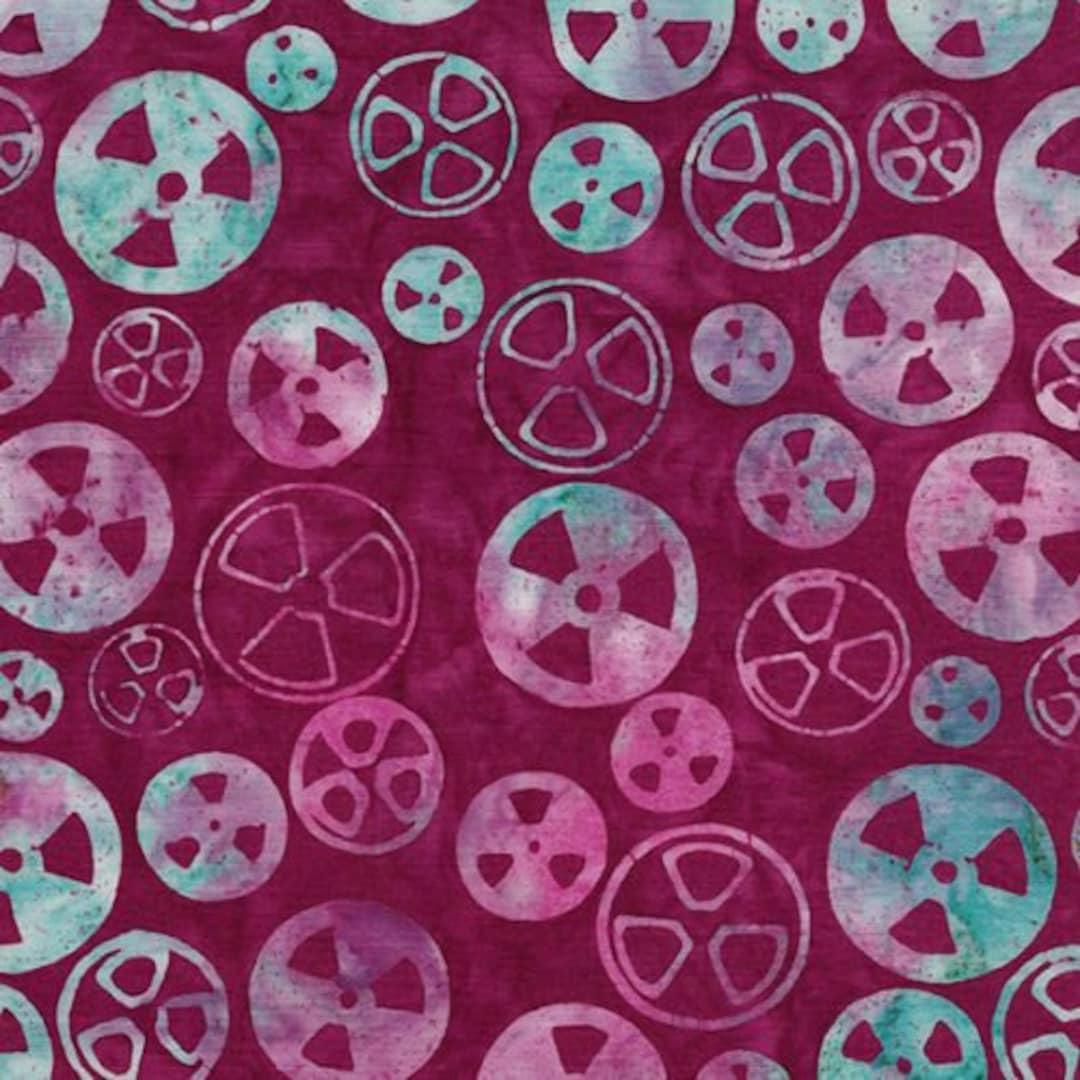Island Batik Blinded by Science Radioactive Magenta Cotton Batik Fabric ...