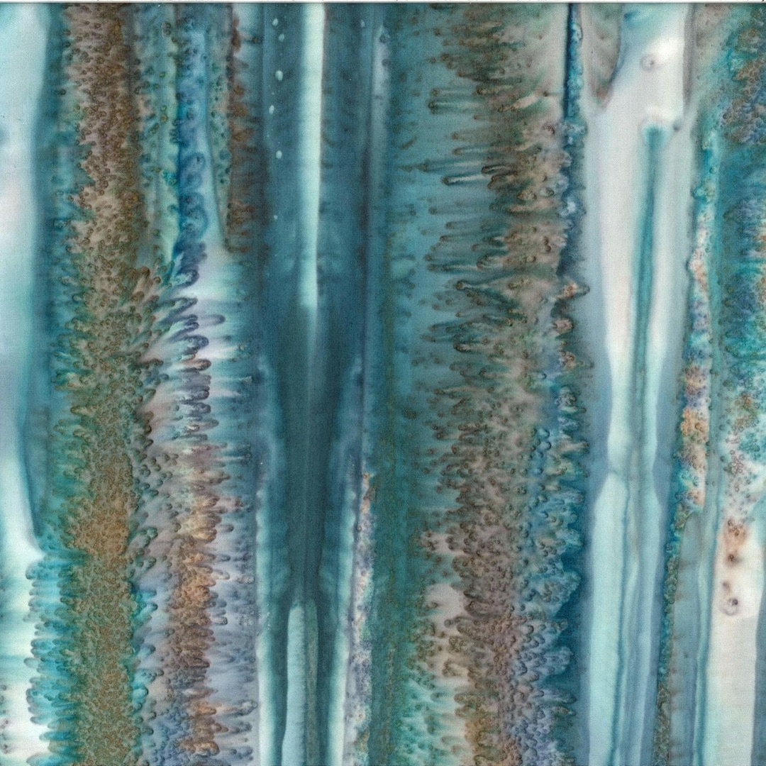 Hoffman~bali Batiks~driftwood Dance~mottled Stripe~sea Glass~cotton Batik Fabric by the Yard or ...