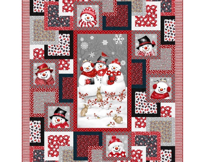 Quilt Kit~snow Friends~66" X 78" Snow Crew Panel Throw Quilt (includes ...