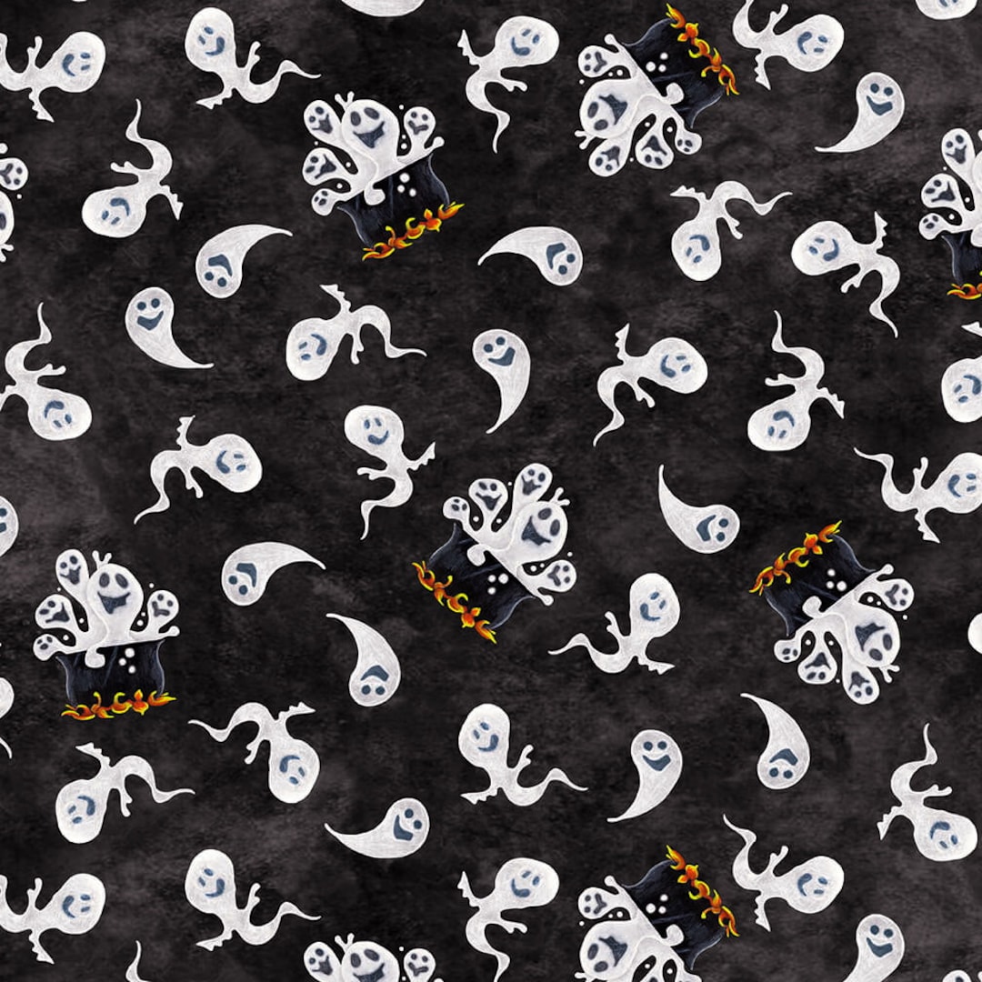 EOB - Blank Quilting~booville~ghosts & Goblins~glow in the Dark~black ...
