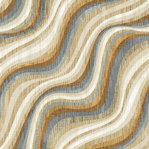 Windham Fabrics~terrain Wave~wavy Stripe~earth~cotton Fabric by the Yard or Select Length 52494D ...