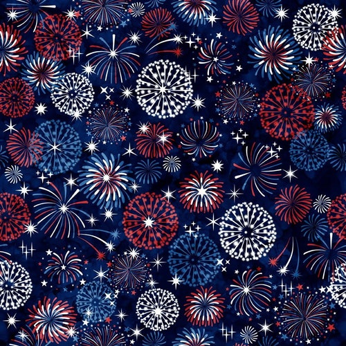 PATRIOTIC FIREWORKS FABRIC Sold by the Half Yard - Etsy