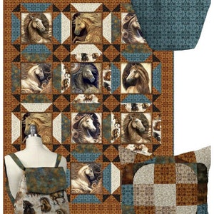 Quilting Treasures~stallion Song~swirls~digital~black~cotton Fabric by ...