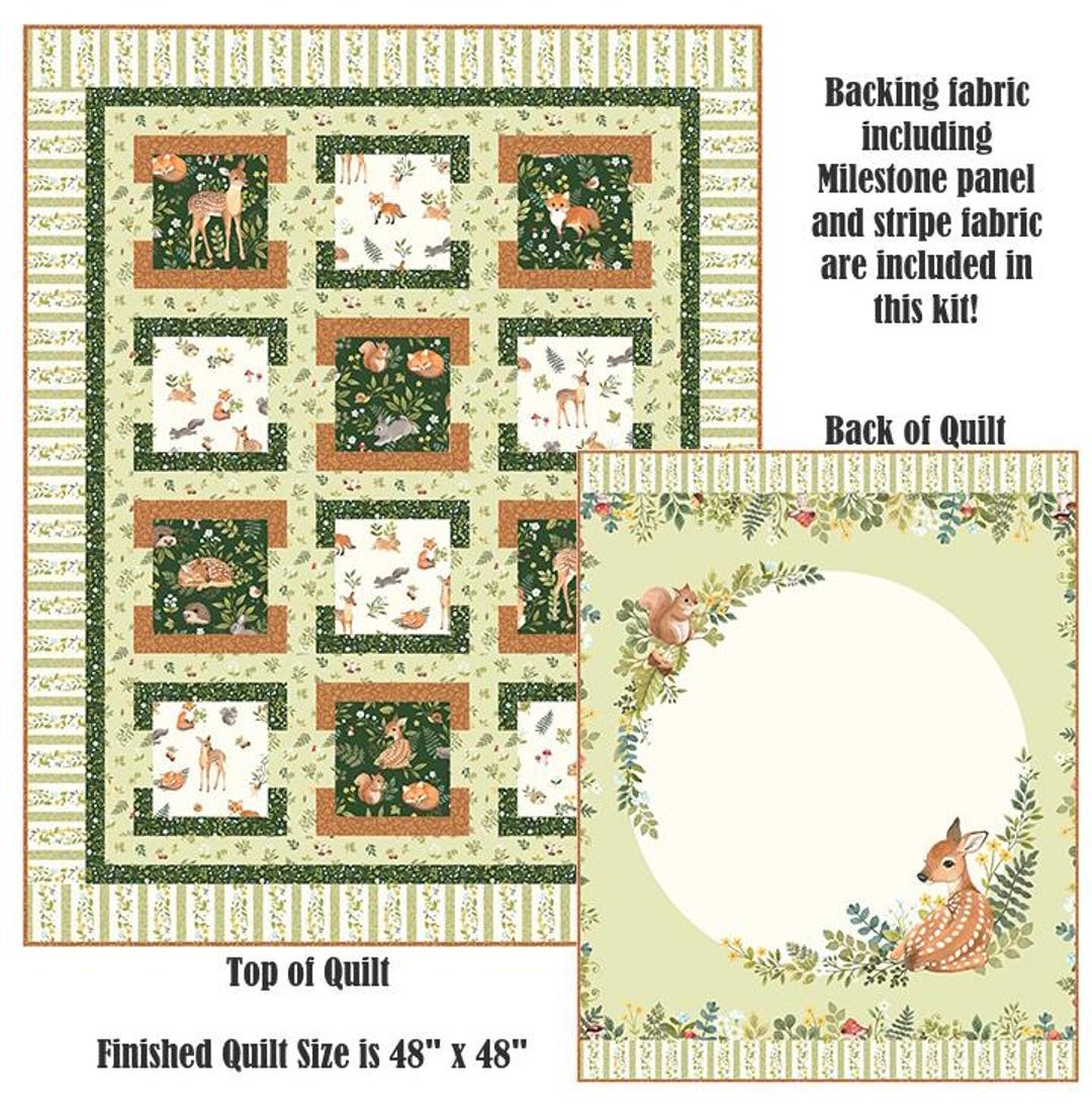 Quilt Kit~squares Afloat~38" X 48" Woodland Babes Reversible Quilt W ...