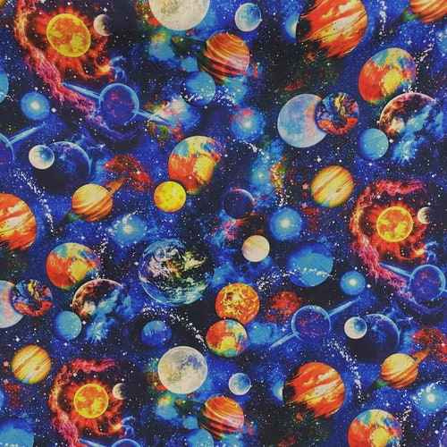 Space Cotton Fabric by the Yard Outer Space Timeless | Etsy