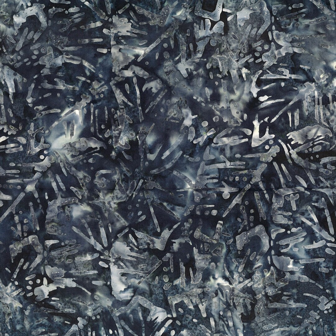 Wilmington Batiks~blue Smoke~banana Leaf~navy/blue~cotton Batik Fabric ...