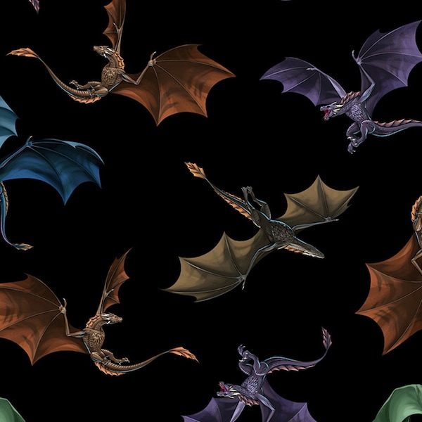 Dragon Fabric by the Yard - Etsy