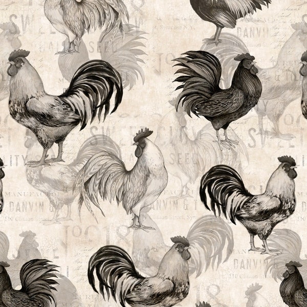 Rooster Fabric - Etsy
