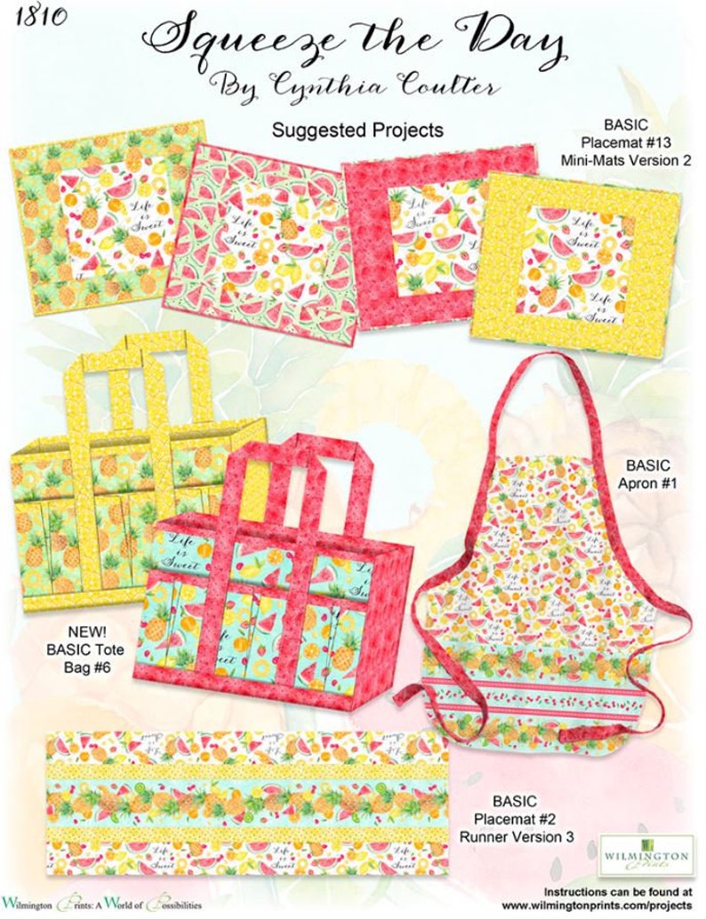 Wilmington Prints Squeeze the Day Cherry White Cotton | Etsy