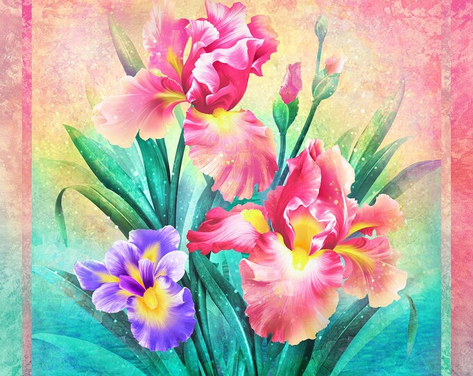 Oasis Fabricsiris Dream58 X 59.5 Iris EXTRA LARGE Paneldigital ...