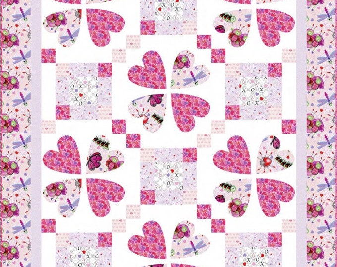Quilt Kit~be Mine~47" X 59" Love Bugs Lap or Child Quilt (includes ...