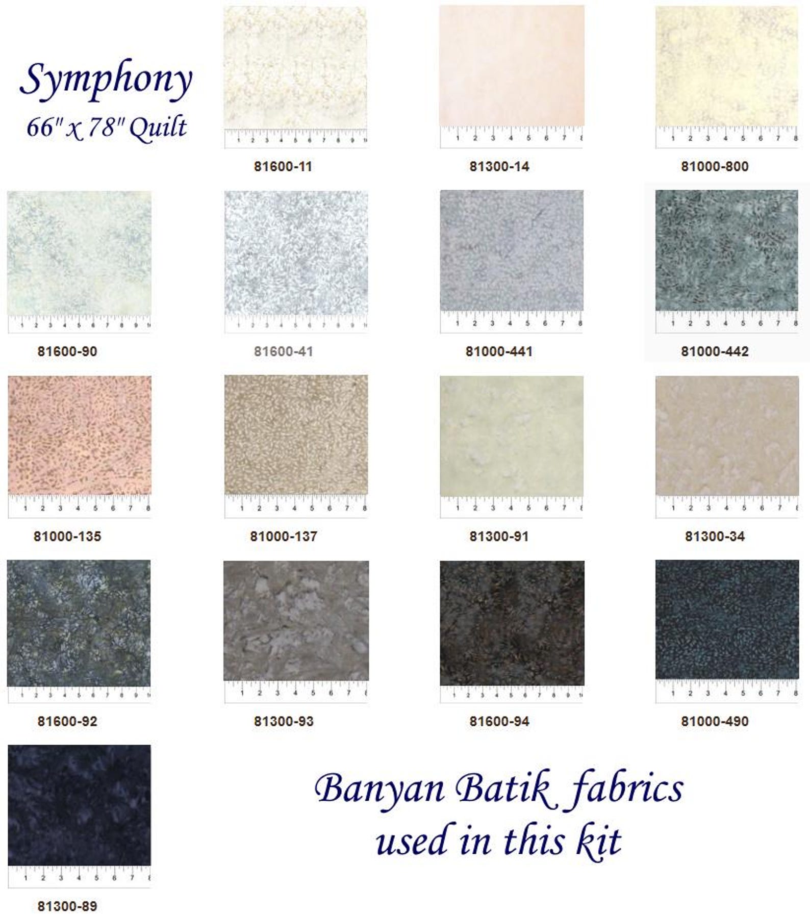 Quilt Kit~symphony~66" X 78" Batik Block Throw Quilt~neutral Colorway ...