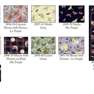 Blank Quilting~midnight Rendezvous~moons With Flowers~light Purple ...