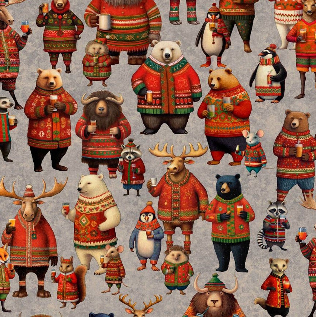 Quilting Treasureschristmas Party Animalsparty Animals ...
