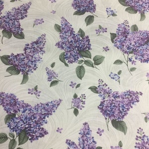 Lilac floral fabric | Etsy