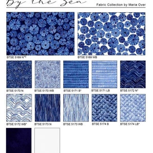 P&B Textiles~by the Sea~droplets~blue~cotton Fabric by the Yard or ...