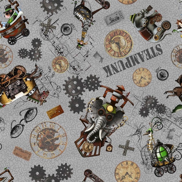 Steampunk Fabric - Etsy