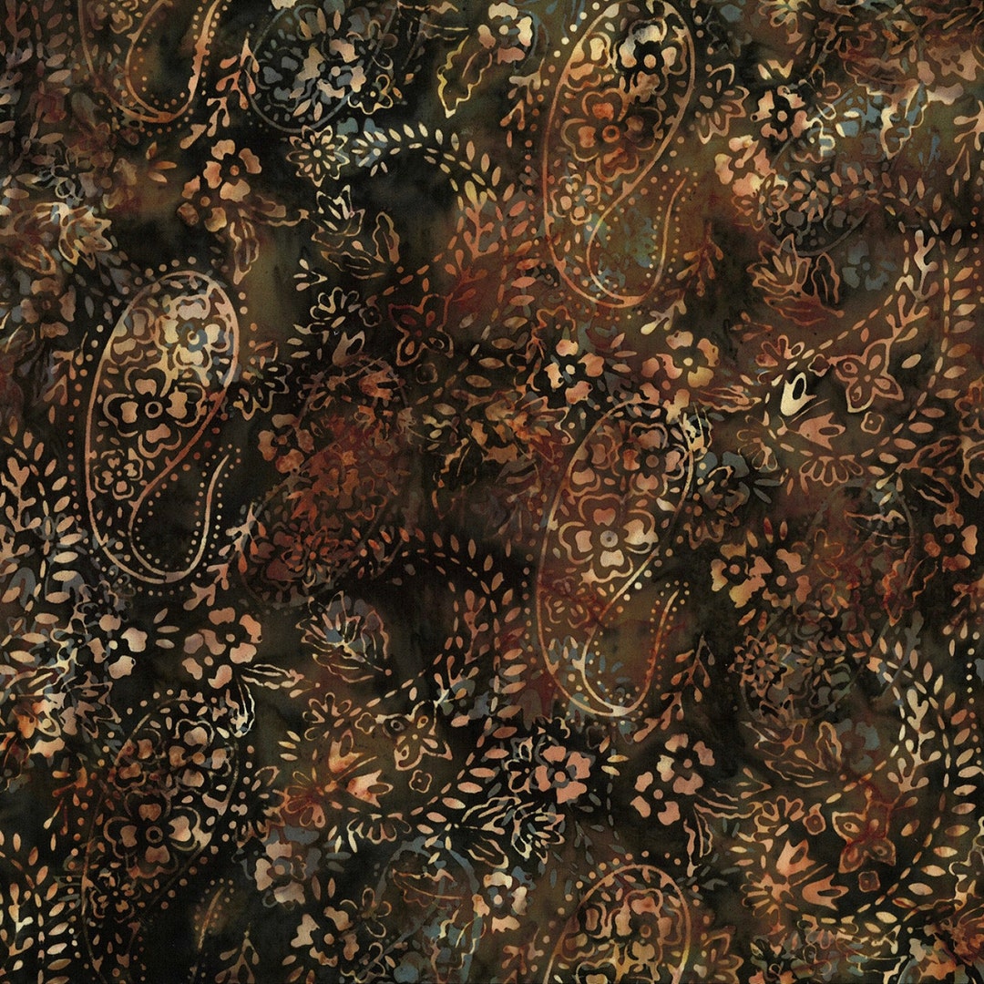 EOB Hoffman Bali Batiks Walk in the Woods Paisley Pecan Cotton Batik ...