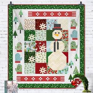 Quilt Kit~winter Wonder Sampler~66" X 73" Snowman Christmas Throw Quilt ...
