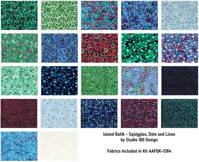 Quilt Kit~symphony~91" X 91" Squiggles Dots and Lines Island Batik ...