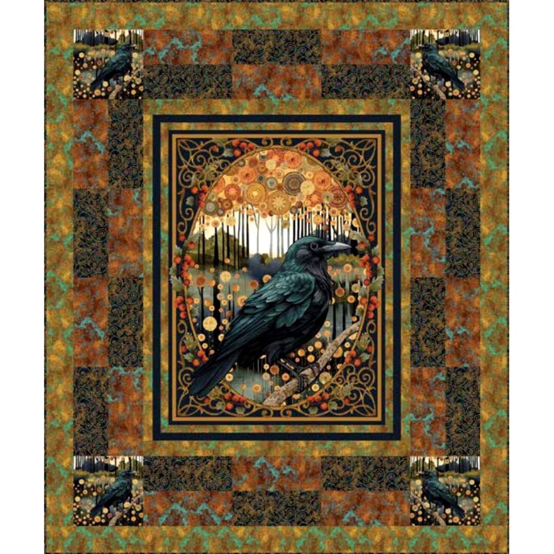 Quilt Kit~a Bird in Hand~59.5" X 71" Crow-mazing Panel Wall/throw Quilt ...
