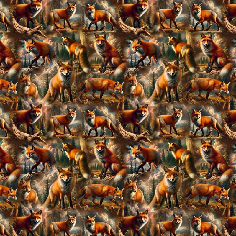 Fox Print Fabric - Etsy