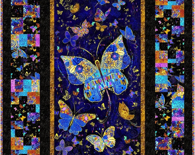 Quilt Kit~fractured Gold~47" X 68" Wings of Gold With Metallic Panel ...