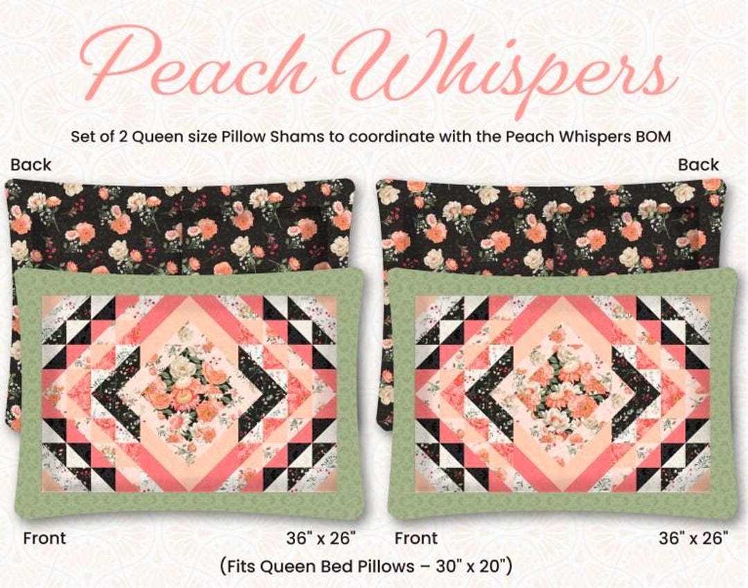 Quilt Kit~peach Whispers by Beth Grove~set of Two 36" X 26" Floral ...