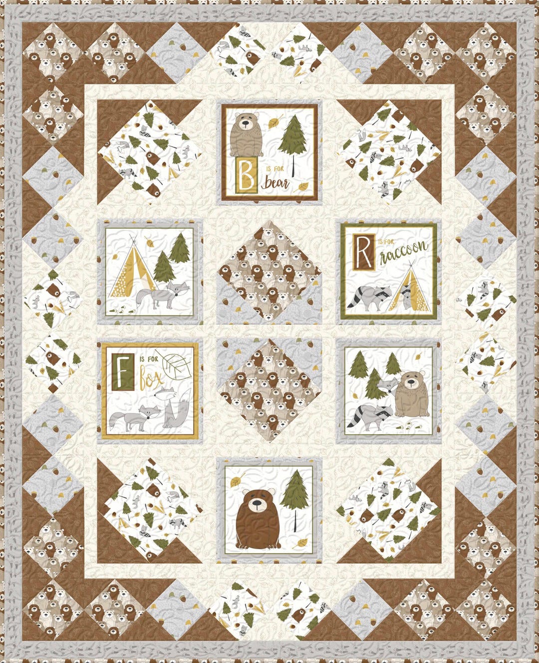 Quilt Kit~into the Woodlands~60" X 74" Into the Woodlands Block Twin ...