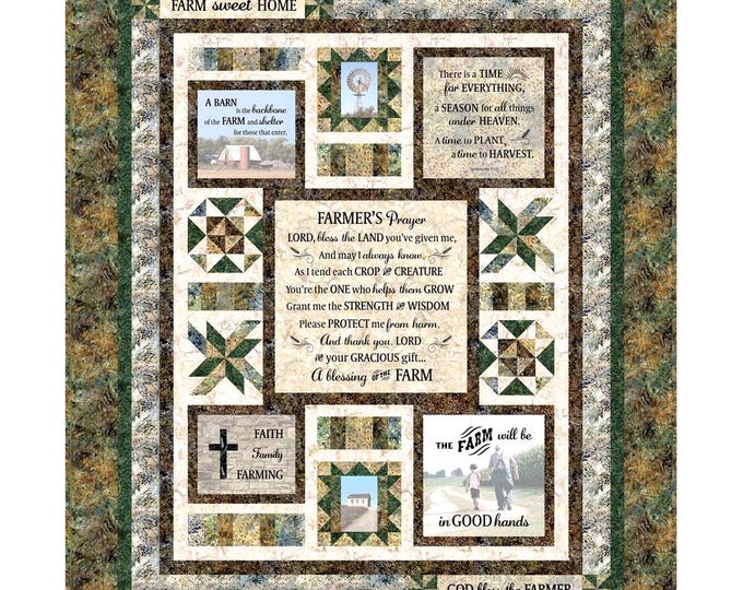 Quilt Kit~farm Sweet Home~64" X 78" Farm Sweet Home Panel and Batik ...