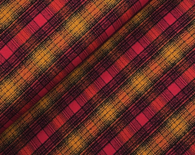 Robert Kaufman Mammoth Flannel Plaid Cayenne Yarn Dyed Flannel Fabric ...