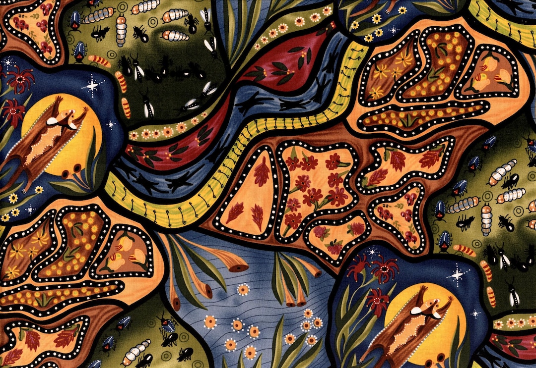 M&S Textiles~aboriginal~bambillah by Nambooka~multi~cotton Fabric by ...