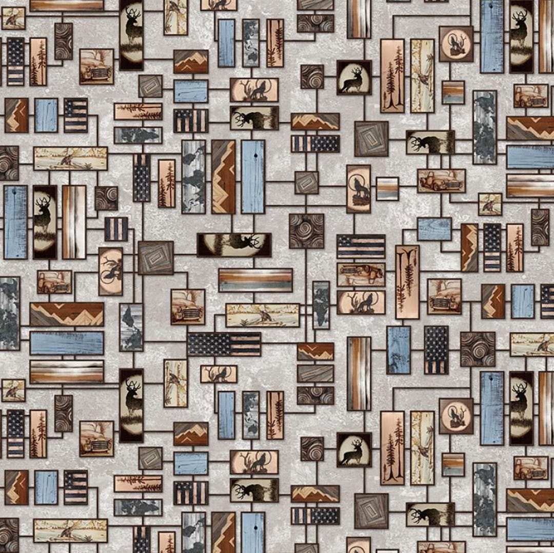 Studio E Out of the Woodwork Wood Burn Art Wall Digital Mist Cotton ...