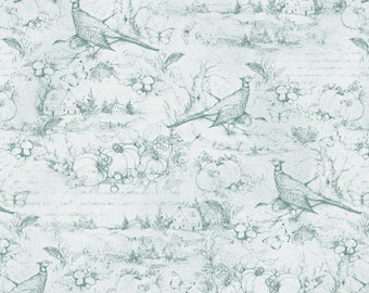 Light Blue Toile Fabric | Etsy